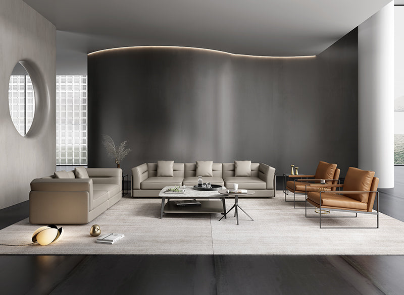 Decker Sofa | Genuine Leather Office Sofa for Modern Workspaces