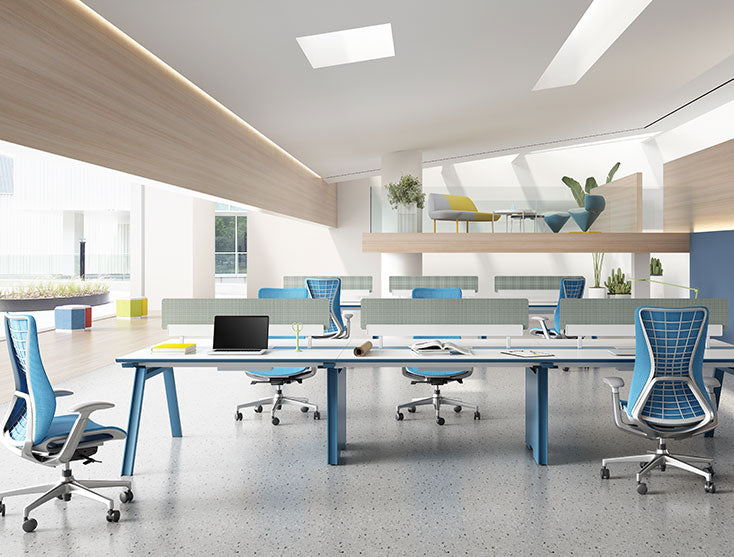 Magic Workstation Furniture | Chic Marine Blue Executive Desks