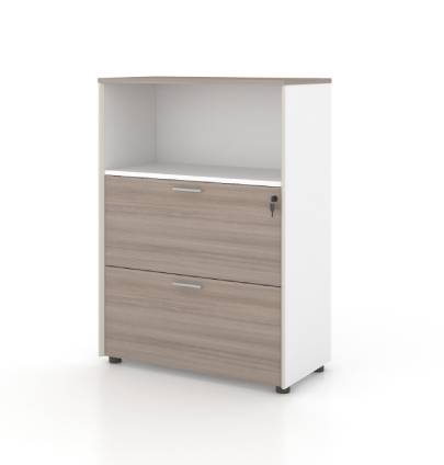 Universal 3-Level Drawer with Open Shelf (White Body)