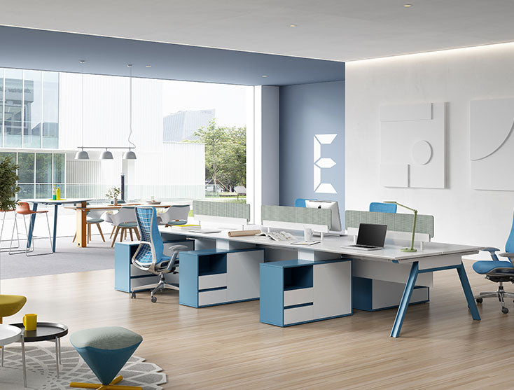 Magic Workstation Furniture | Chic Marine Blue Executive Desks