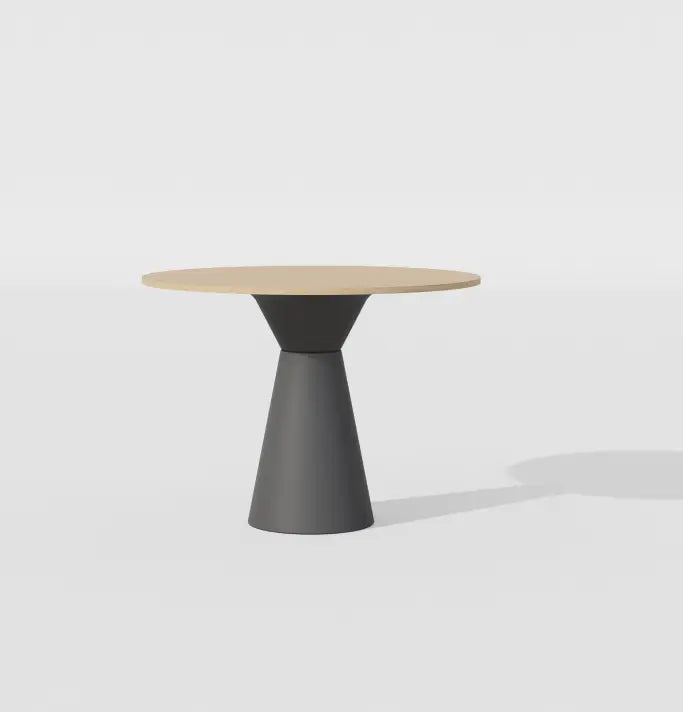 Essens Black Round Meeting Table: Sustainable Design | BAFCO