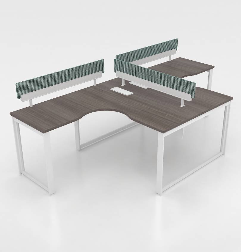 Noqi Cluster of 2 Pax L-Shape Desks (3 Types) | BAFCO